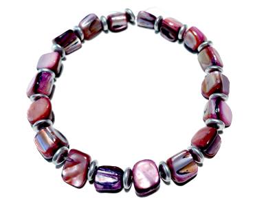 Muschelkern Nugget Armband violett