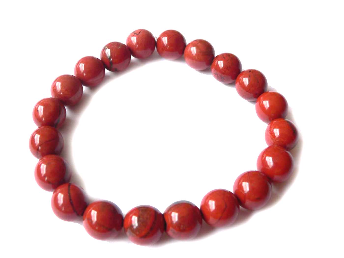 Edelsteinkreationen - Jaspis rot Edelstein Elastik Armband